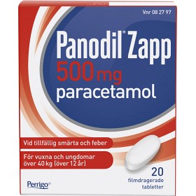 Köp Panodil Zapp, filmdragerad tablett 500 mg 20 st på apotea.se