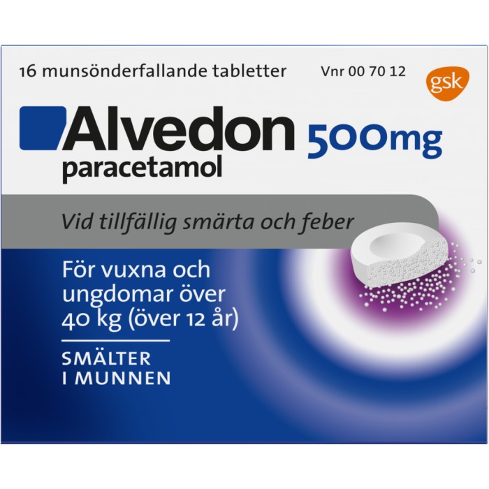 Köp Alvedon, munsönderfallande tablett 500 mg 16 st på apotea.se