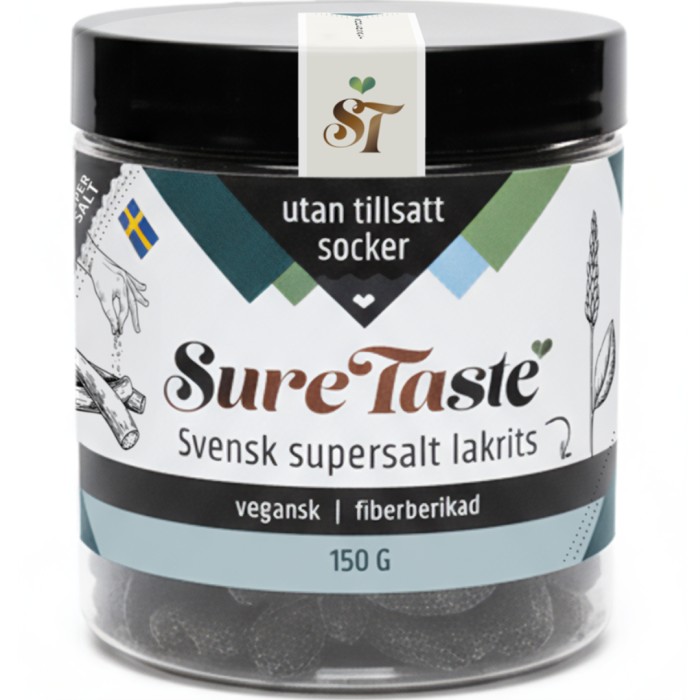 Köp Sure Taste Saltlakrits supersalt 150 g på apotea.se